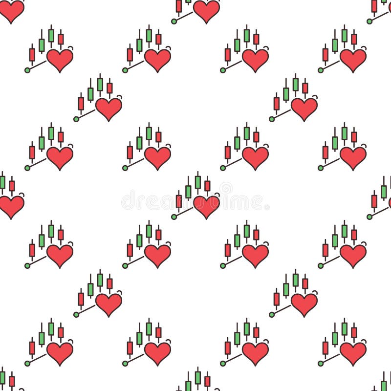 Heart Over Trading Chart Vector Finance and Emotion Combined Colored ...