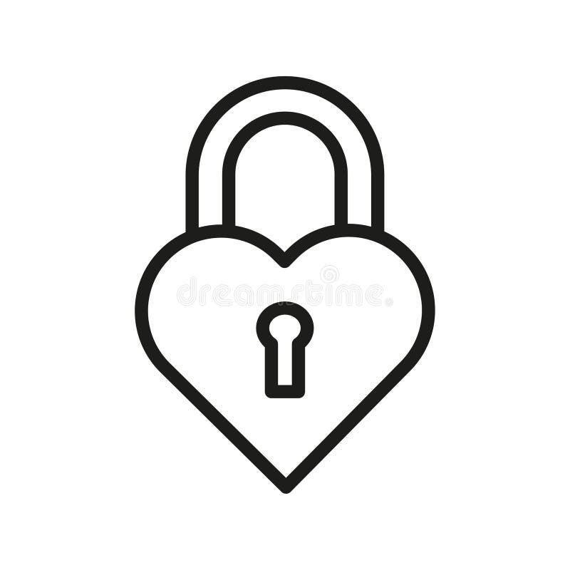 Heart Padlock Icon. Love Security Symbol. Romantic Lock Design. Vector ...