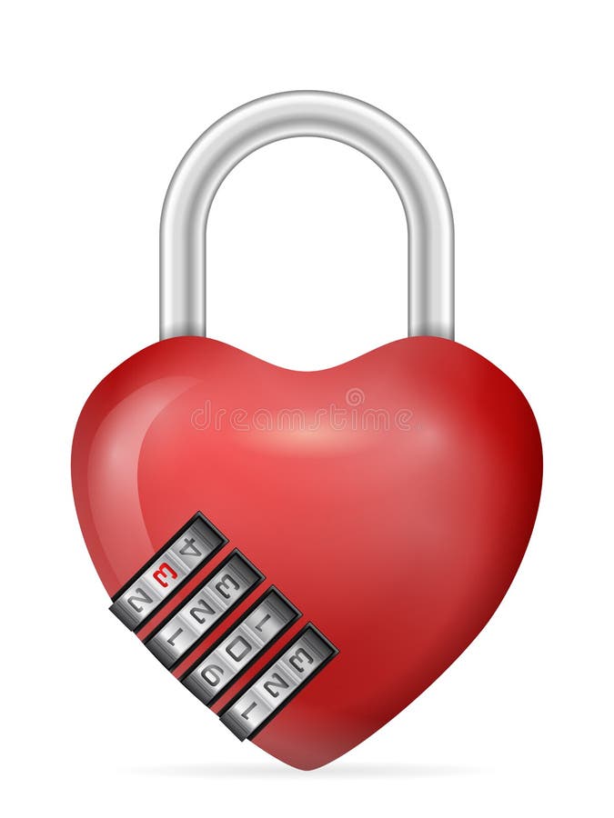 Heart padlock new 2023 stock vector. Illustration of padlock - 256216145