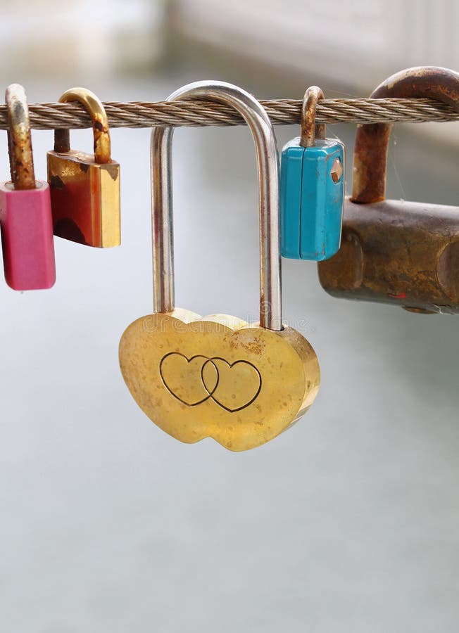 Heart padlock stock image. Image of symbol, hanging, group - 60526915