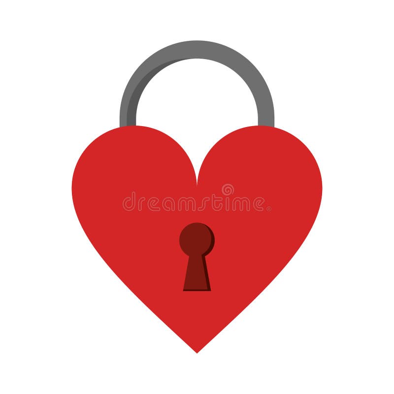 Heart Padlock Symbol Isolated Stock Vector - Illustration of card ...