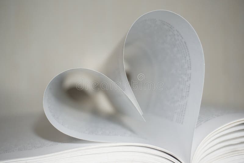 Heart from the Pages of a Book Stock Image - Image of library, read ...