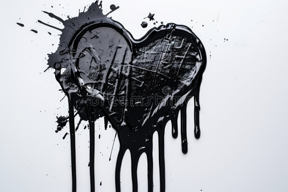 Heart Paint Splatter Wall Art Stock Photo - Image of generated ...
