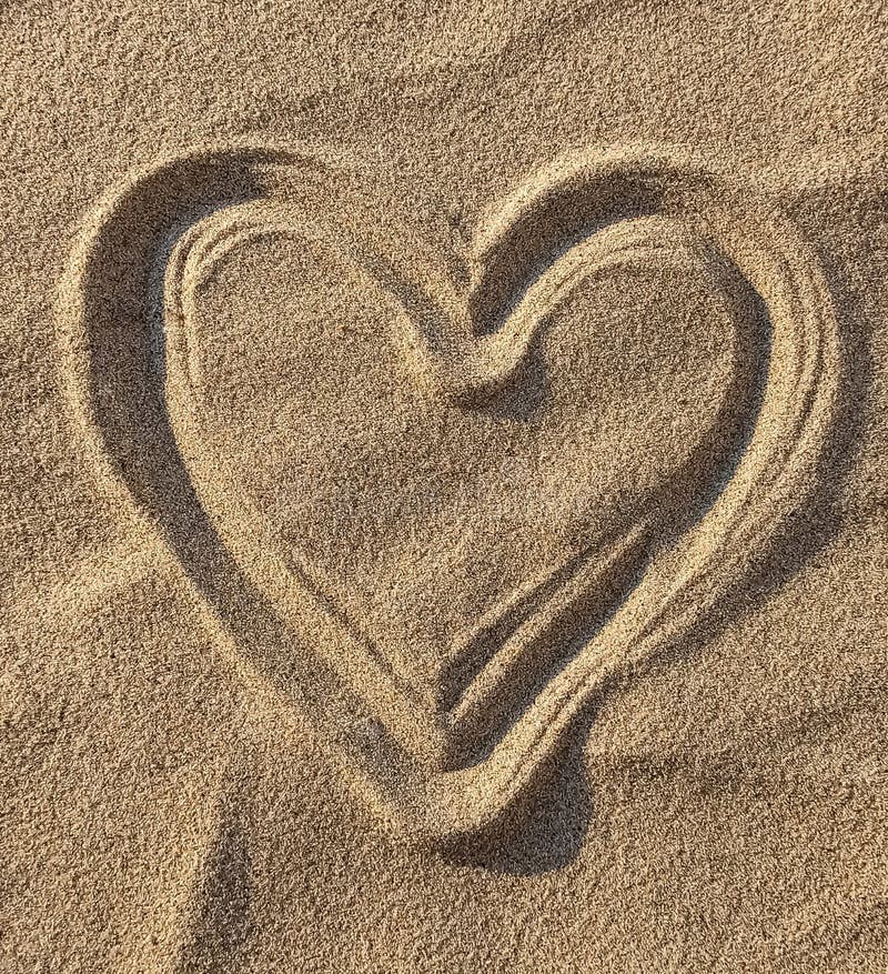 Heart Painted on Beach Sand Stock Photo - Image of summer, abstract ...