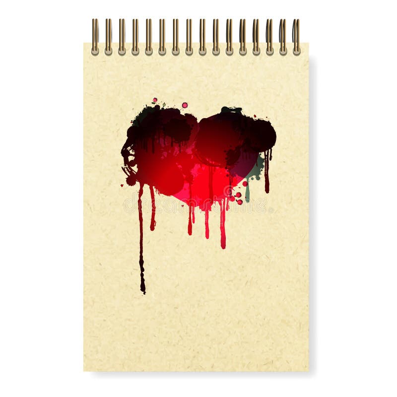 Heart Painted Notepad Notebook Stock Illustration - Illustration of ...