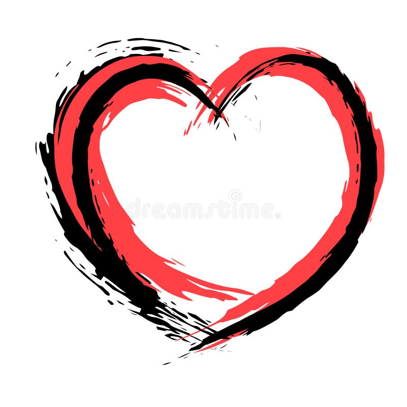 Heart. Heart Painted with Strokes of Paint. Background for Card Design ...