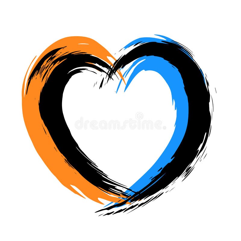 Heart. Heart Painted with Strokes of Paint. Background for Card Design ...