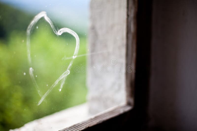 Heart painted on a window stock photo. Image of environment - 138051532