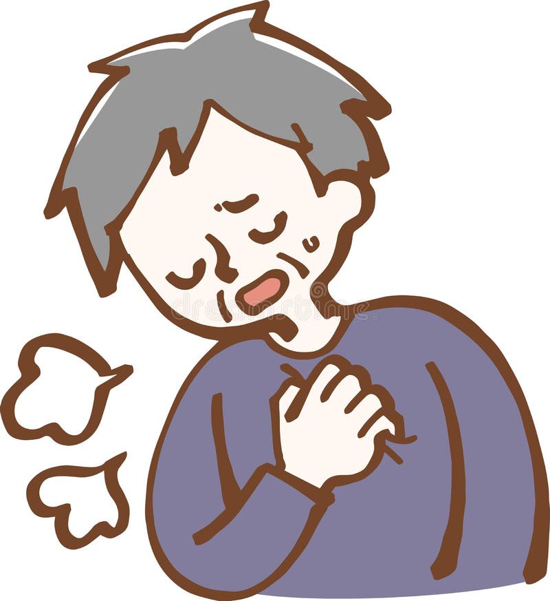 Heart Palpitations Shortness of Breath Man Simple Illustration Stock ...