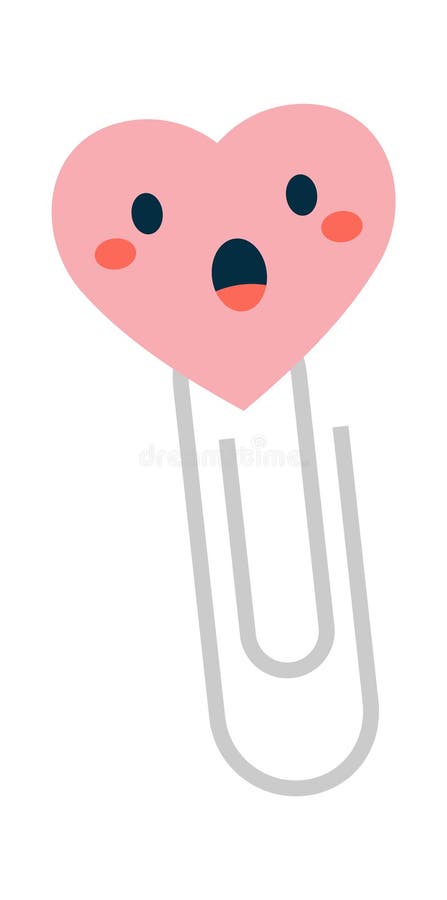 Heart Paper Clip Character stock vector. Illustration of heart - 277516873