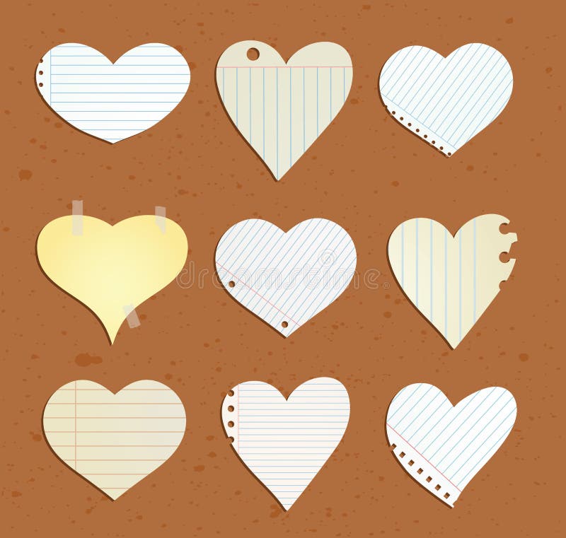 Heart Paper Note, Vector Illustration. Stock Vector - Illustration of ...
