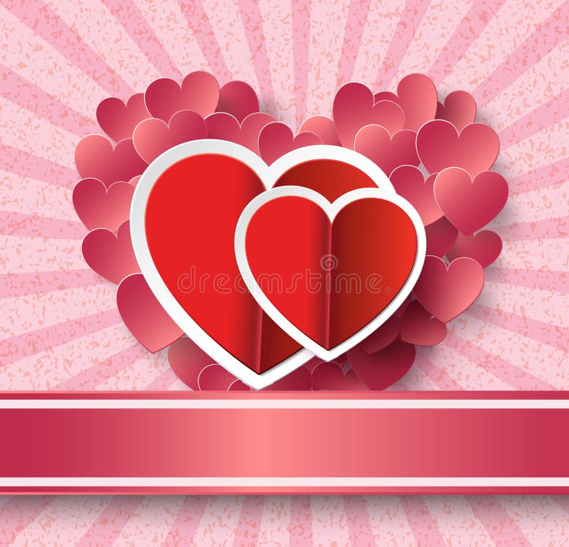 Heart Paper Sticker stock vector. Illustration of romantic - 46611180