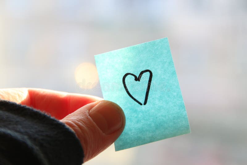 Heart on a Paper Tag. Happy Birthday Background Stock Photo - Image of ...