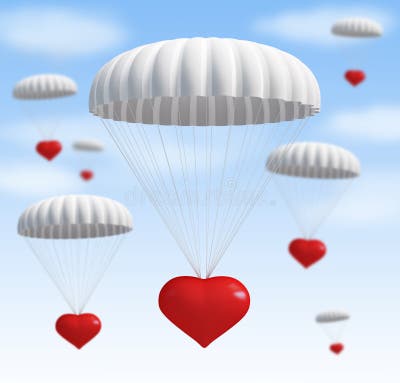 Heart at parachute stock illustration. Illustration of abstract - 17788558