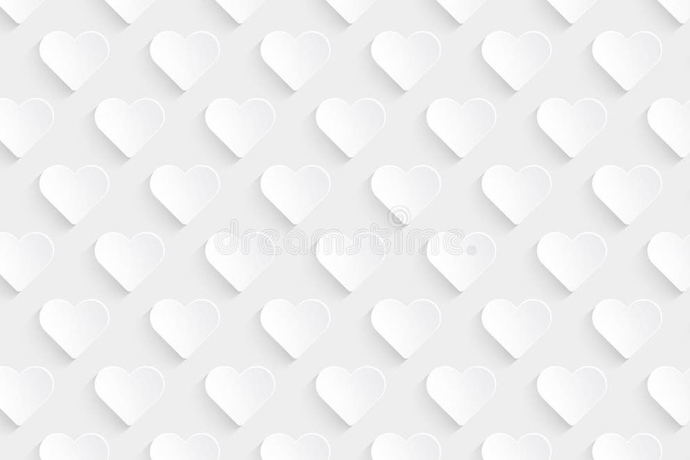 Paper Art Grey Hearts Pattern with Shade Stock Vector - Illustration of ...