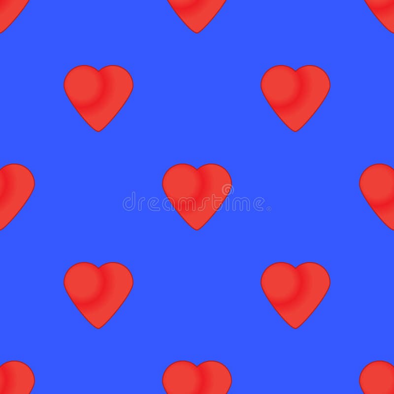 Red Heart on the Blue Background Stock Illustration - Illustration of ...
