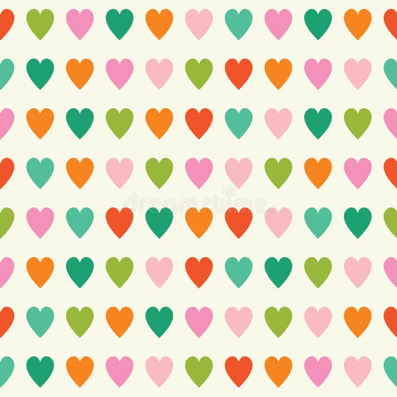 Heart Pattern. Geometric Colourful Vector Seamless Repeat Design ...