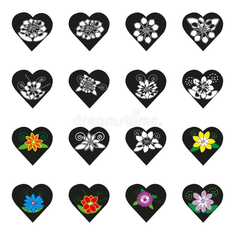 Heart Pattern Icon. Love Array Symbol. Black Heart Design. Vector ...