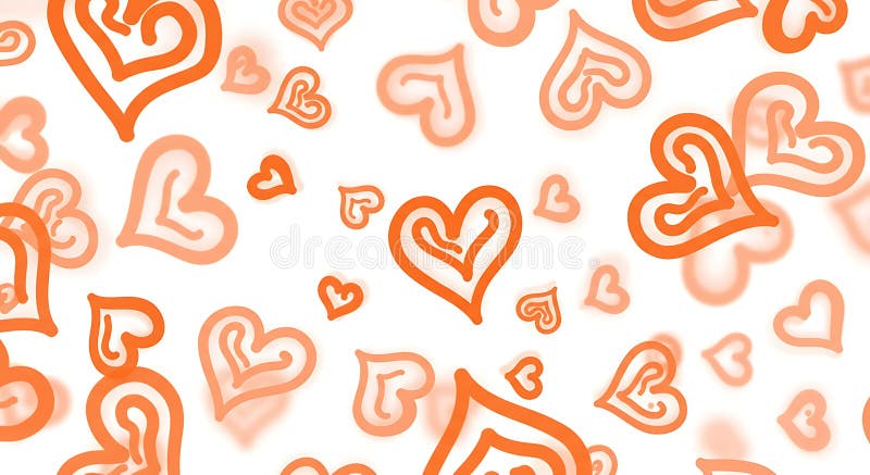 Heart Pattern Orange Background Stock Illustration - Illustration of ...