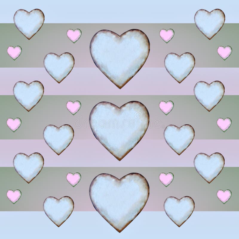 Heart Pattern in Pastel Tones Stock Illustration - Illustration of ...