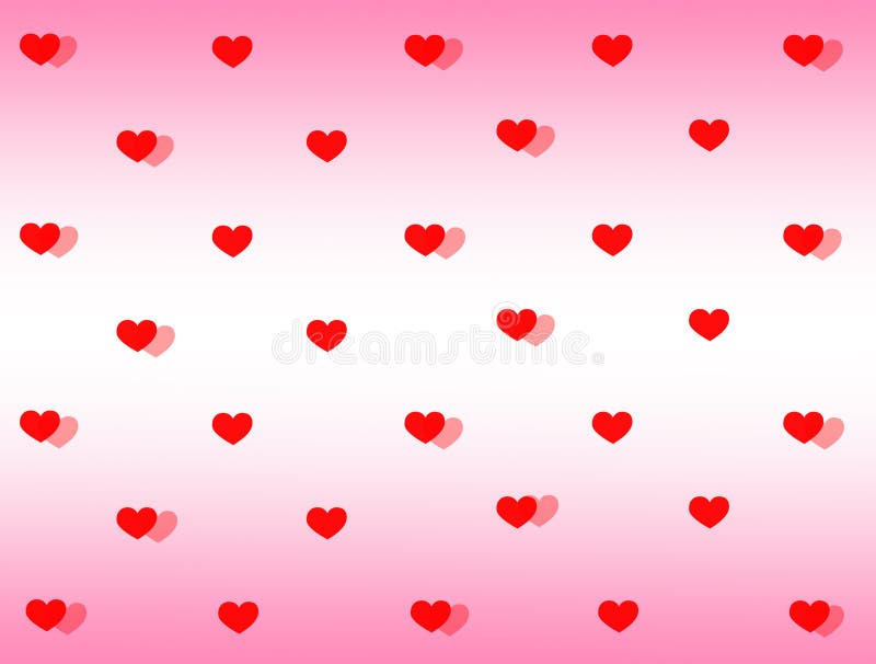 Heart Pattern and Pink Gradient Background Stock Illustration ...