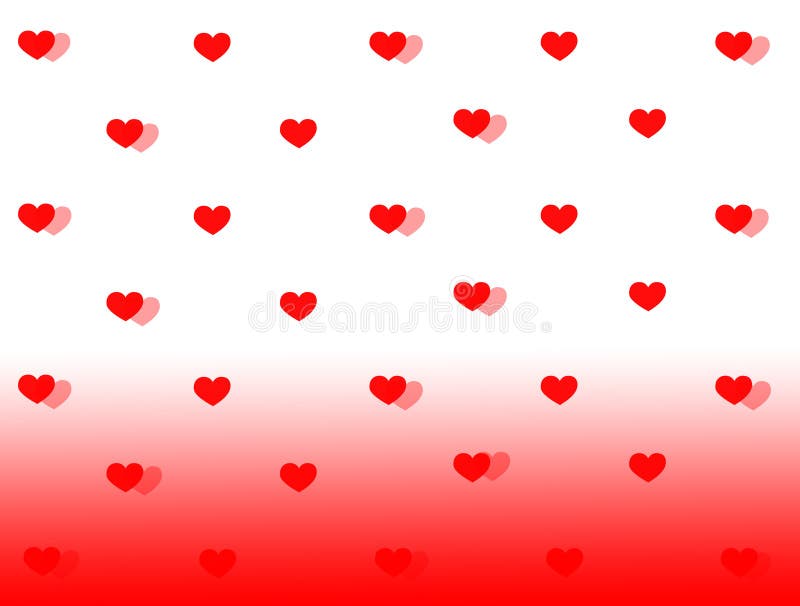Heart Pattern and Red Gradient Background Stock Illustration ...