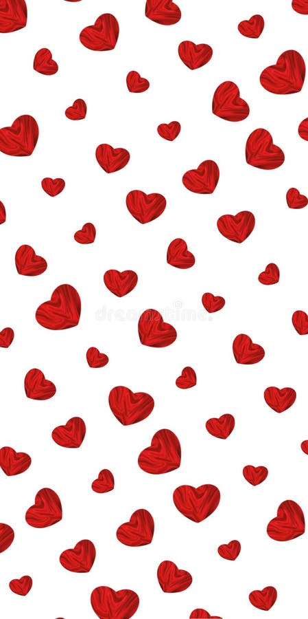 Heart Pattern with Red Texture on a White Background Stock Illustration ...