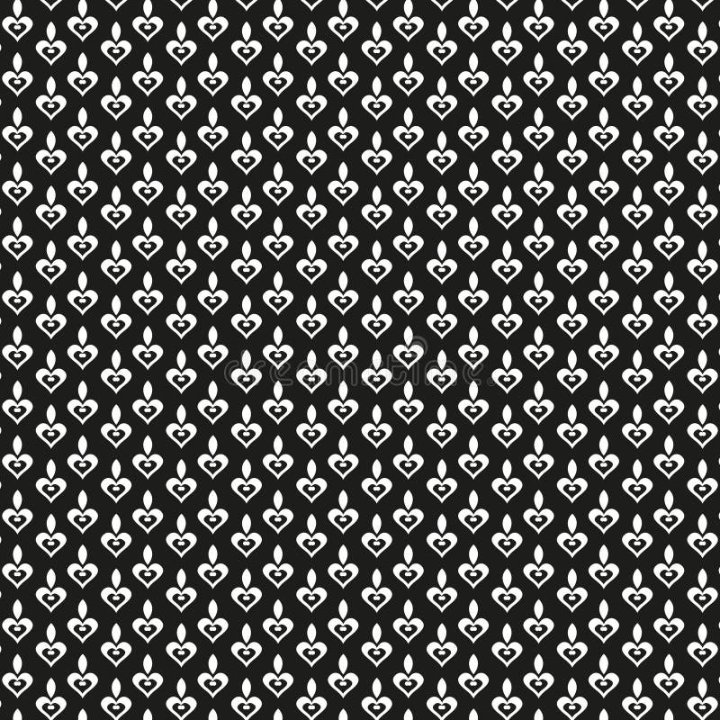Heart Pattern. Romantic Vector Background. Black and White Design ...