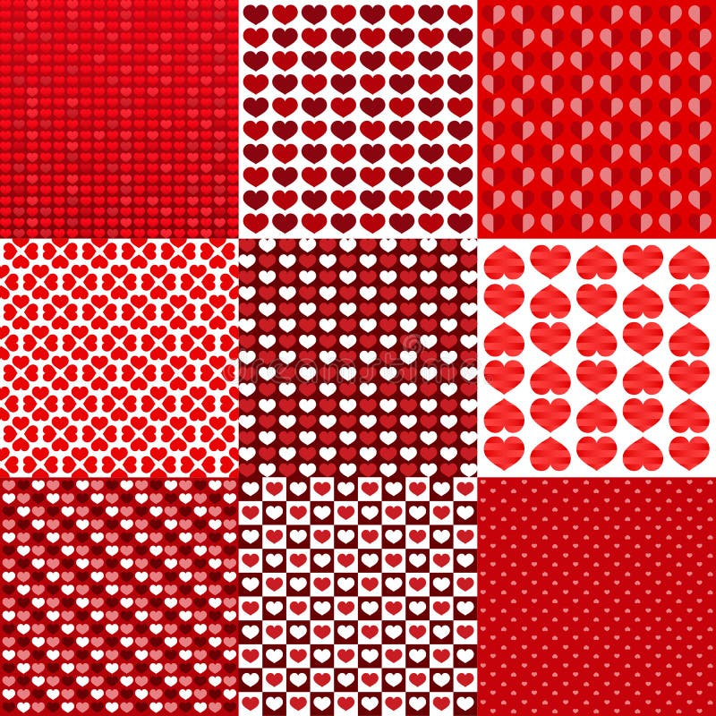 Heart pattern texture set stock vector. Illustration of fashion - 48473716