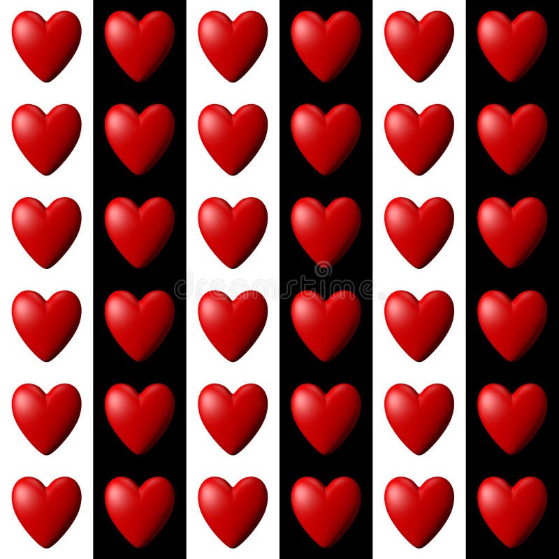 Heart Pattern with Vertical Stripes Stock Illustration - Illustration ...