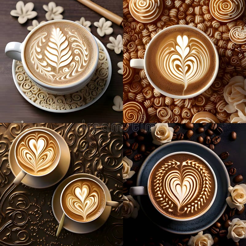 Heart patterns on coffee stock vector. Illustration of celebration ...