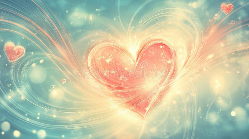 Heart Patterns Light Shadow Digital Artwork Stock Illustration ...