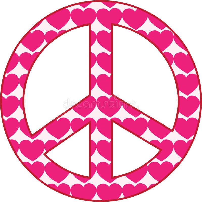 Heart Peace Sign stock vector. Illustration of pink, heart - 13291719