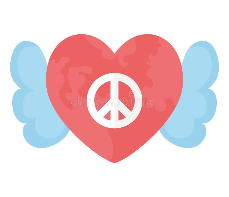 Heart with peace symbol stock vector. Illustration of design - 249466873