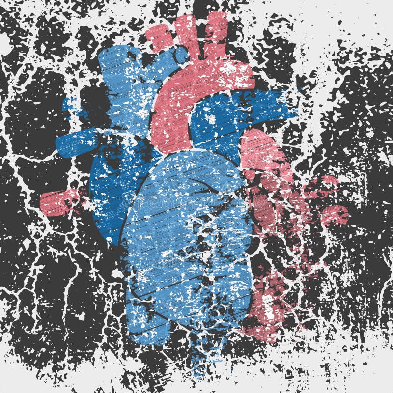 Heart with peeling paint stock illustration. Illustration of ...