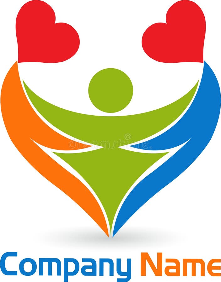 Heart People Community Logo Design Concept Template Stock Vector ...