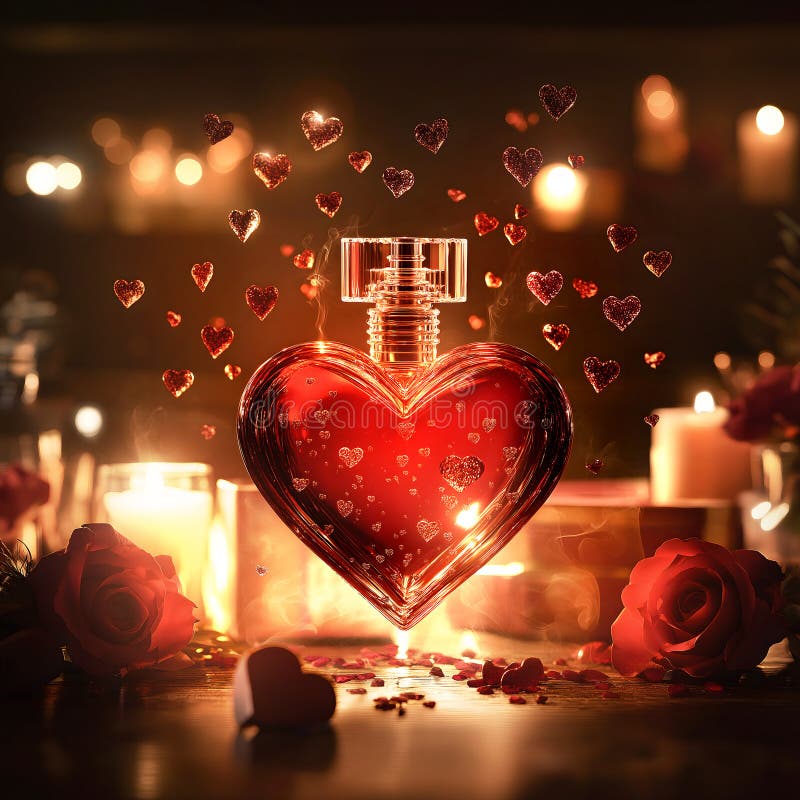Heart Perfume & Roses stock illustration. Illustration of arrangement ...