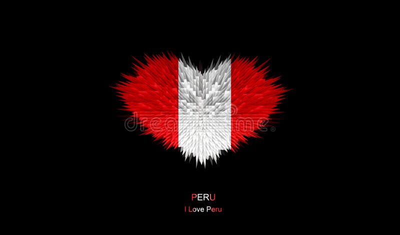 The Heart of Peru Flag. stock illustration. Illustration of black ...