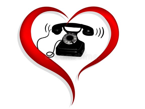 Heart with phone stock vector. Illustration of concept - 12765807