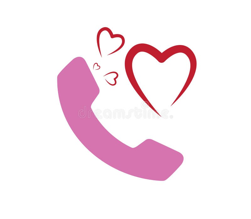 Heart and Phone Icon stock illustration. Illustration of icon - 82258072