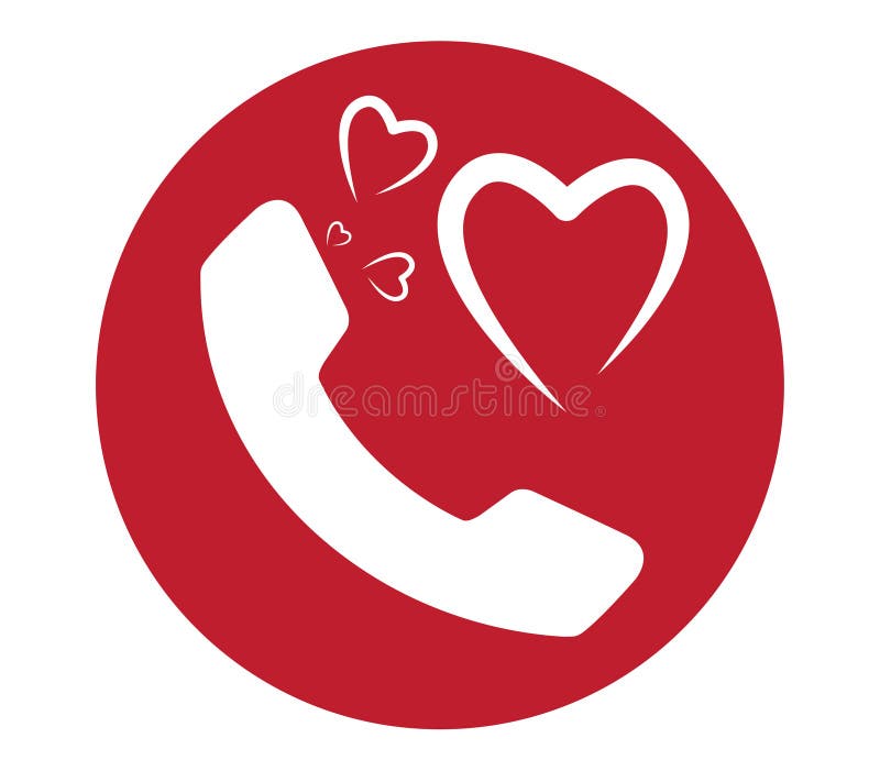 Heart and Phone Icon stock illustration. Illustration of icon - 82258072