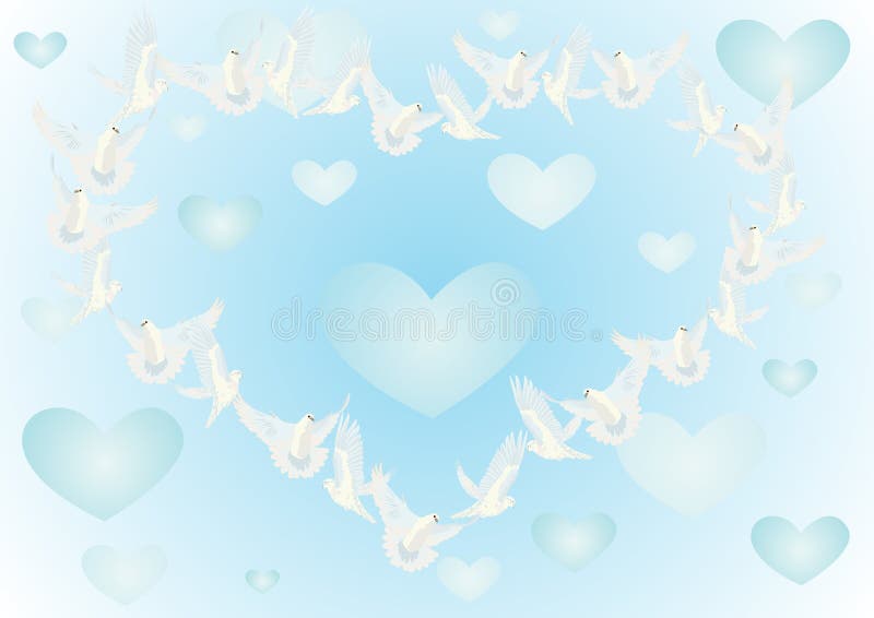 Heart of pigeons stock vector. Illustration of shape - 19533835