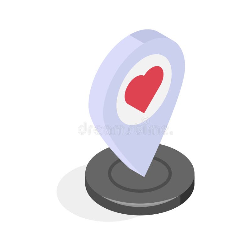 Heart Pin Icon for Romantic or Special Locations Stock Vector - Illustration of travel, icon ...