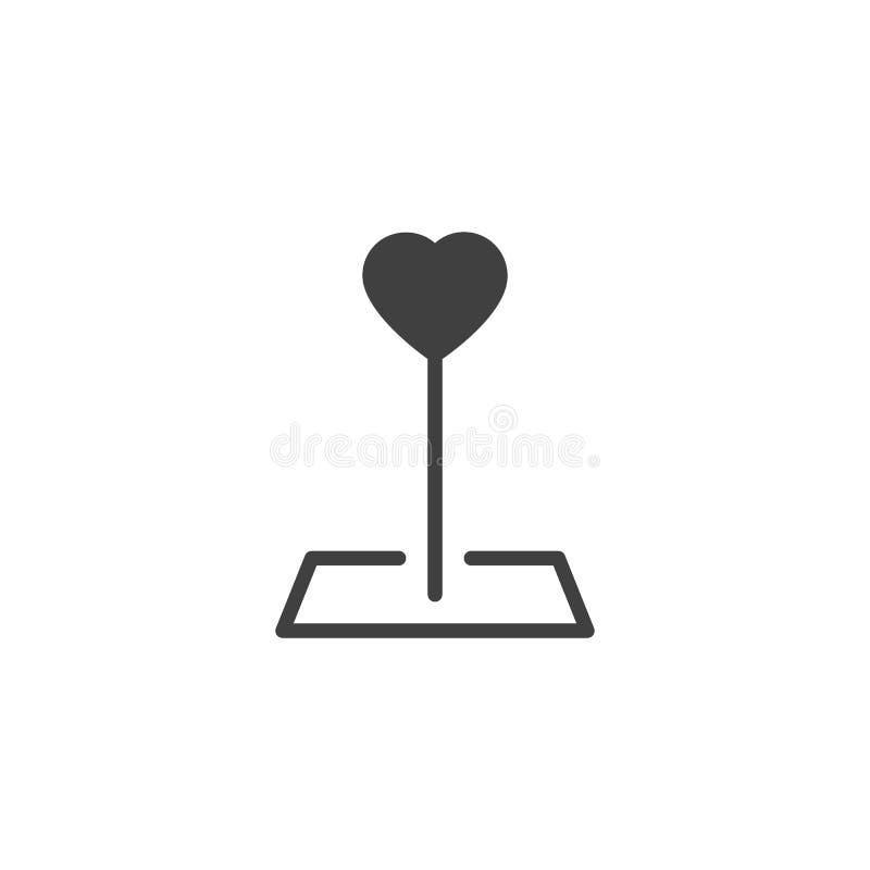 Heart Pin Point Vector Icon Stock Illustration - Illustration of love ...