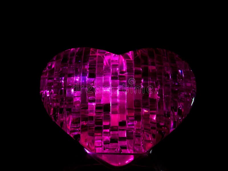 Heart of Pink Glass Rods. Broken and Glued Pink Glass Heart Stock Image ...