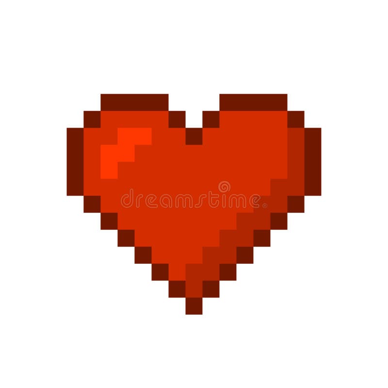 Heart. Pixel Art Style stock vector. Illustration of color - 85275484
