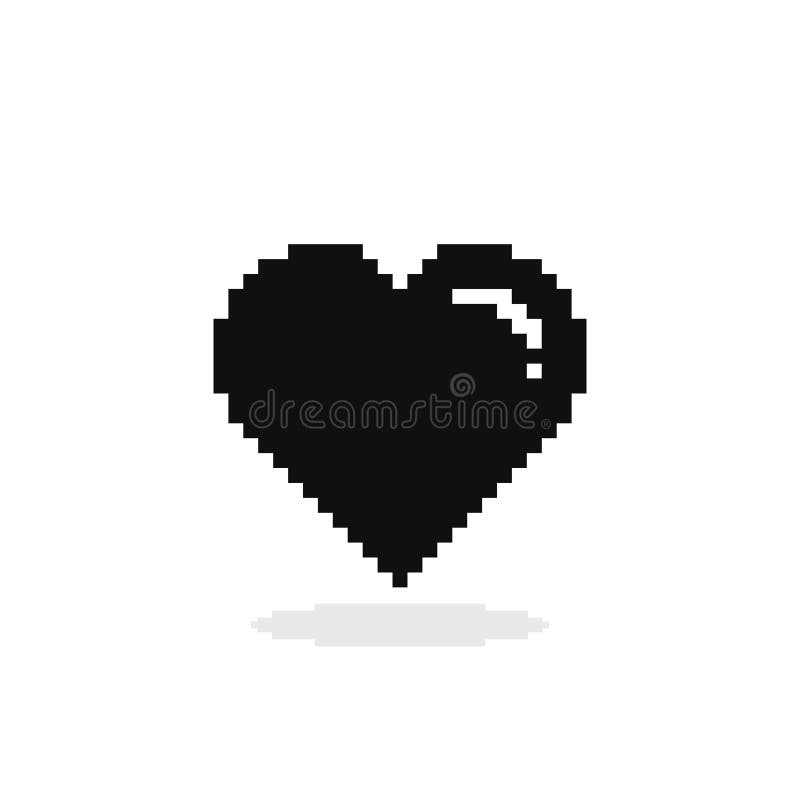 Heart Pixel Black Icon. Vector Isolated Flat Illustration Stock Vector ...