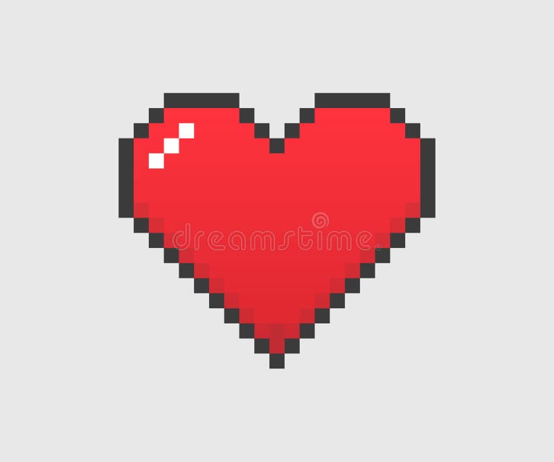 Heart pixel vector stock vector. Illustration of background - 106328569