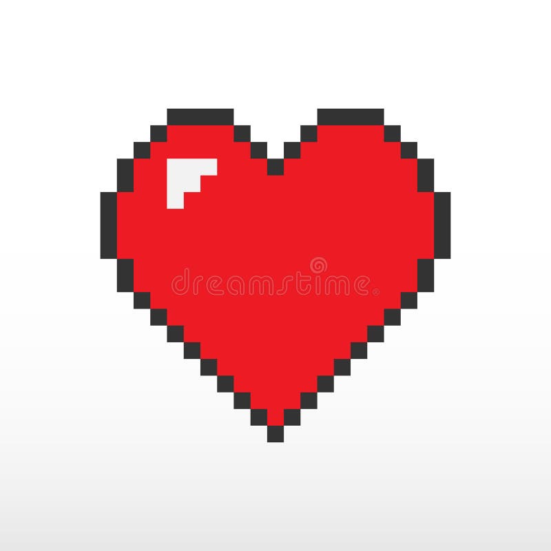 Heart pixel vector. stock vector. Illustration of symbol - 107297208