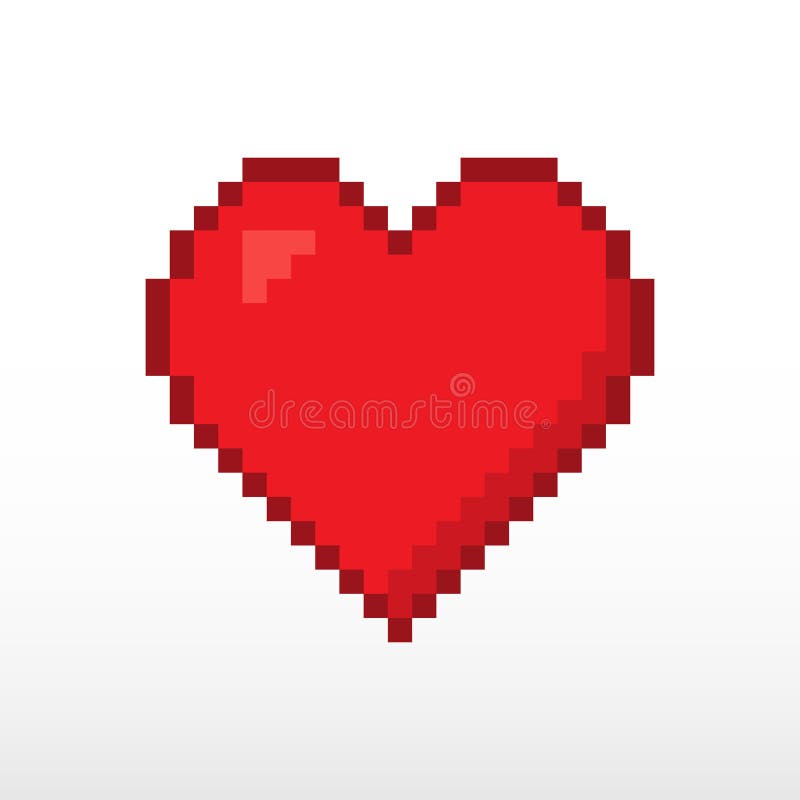 Vector pixel heart icon stock vector. Illustration of like - 122014329